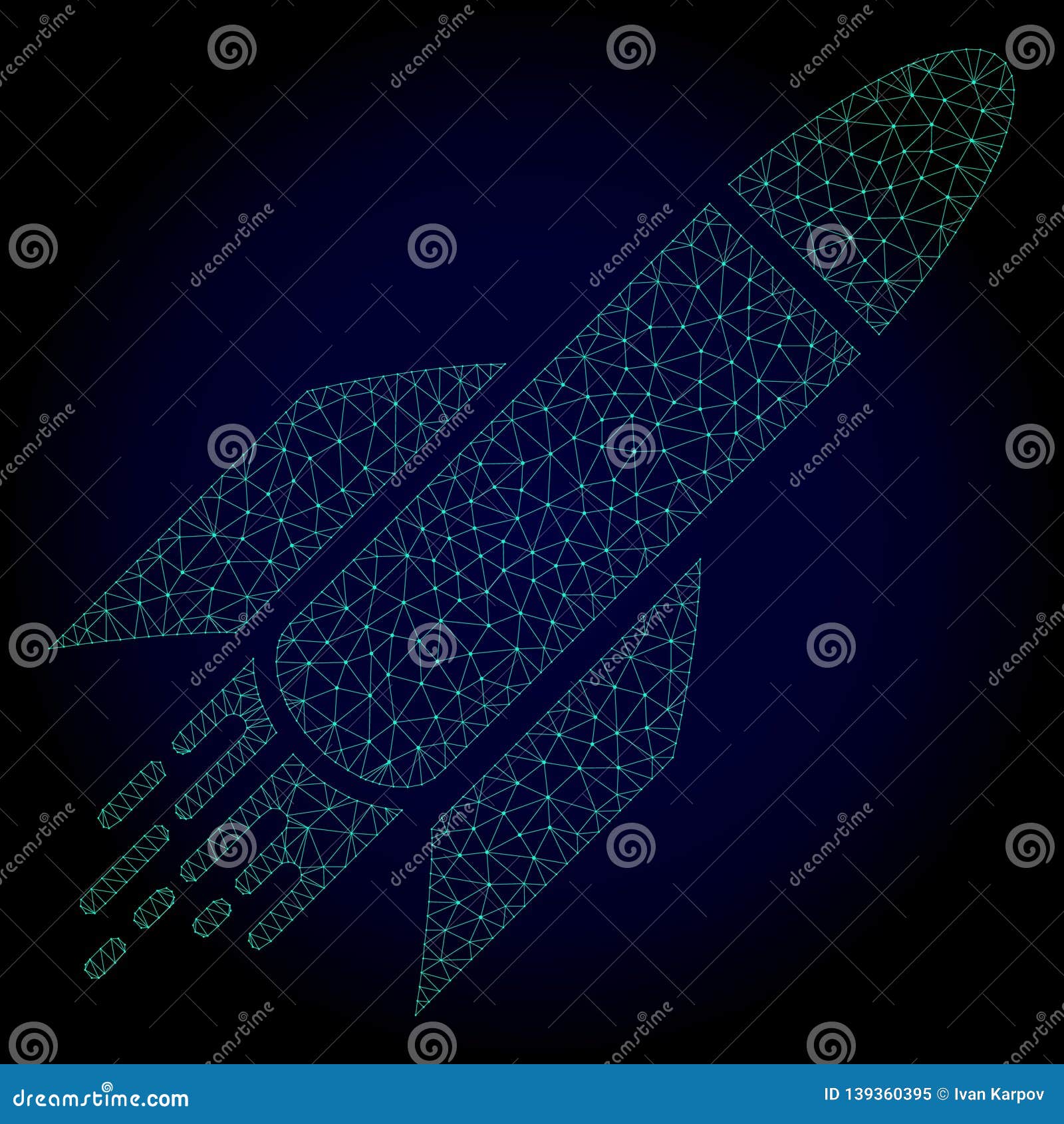 Rocket Polygonal Frame Vector Mesh Illustration Stock Vector ...