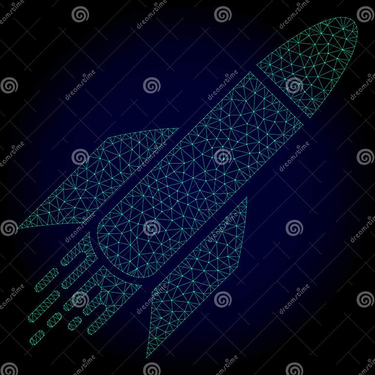 Rocket Polygonal Frame Vector Mesh Illustration Stock Vector ...