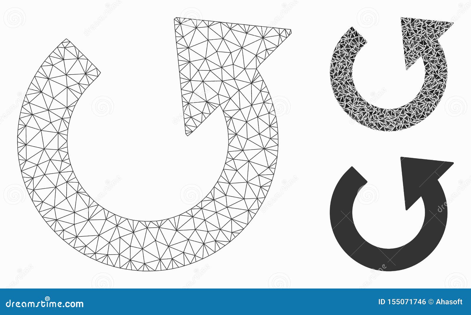 Rotate CCW Vector Mesh Network Model and Triangle Mosaic Icon Stock ...