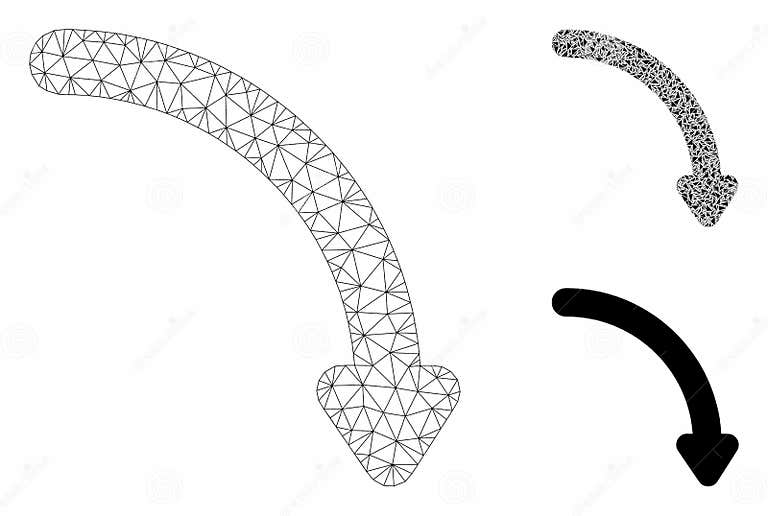 Rotate Right Vector Mesh 2D Model and Triangle Mosaic Icon Stock Vector ...