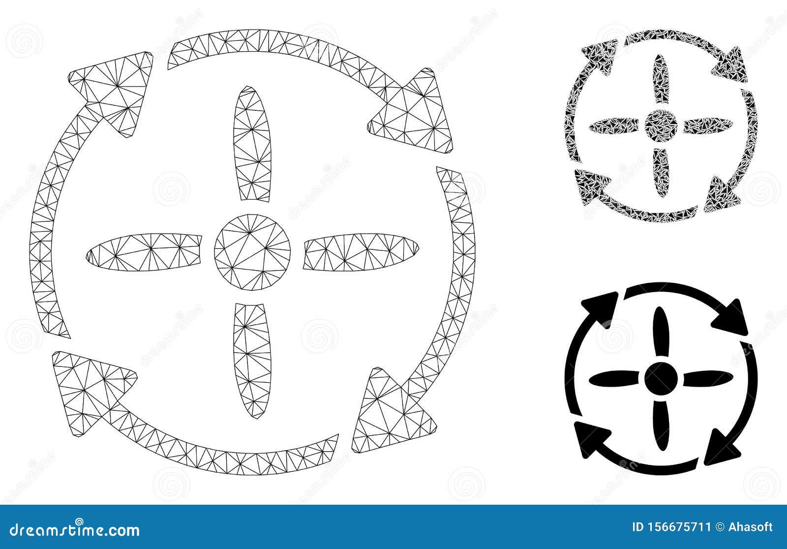 Red Abstract Rotor Blade Rotates. Technical Symbol Or Logo On A White ...