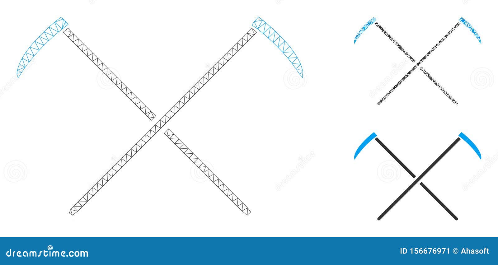 Scythes Vector Mesh Carcass Model and Triangle Mosaic Icon Stock Vector ... Scythes Vector Mesh Carcass Model and Triangle Mosaic Icon Stock Vector ...