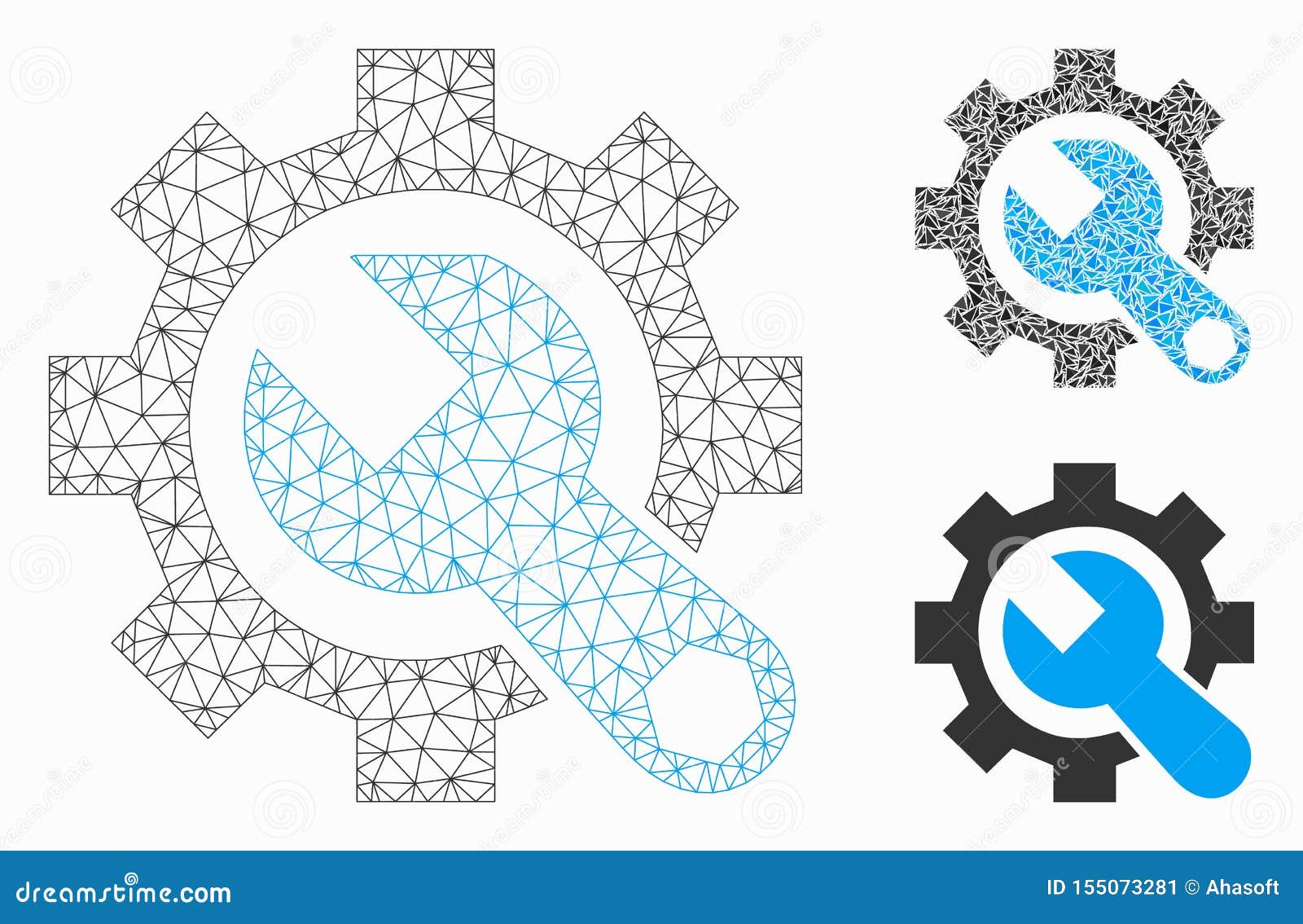 Service Tools Vector Mesh Network Model and Triangle Mosaic Icon Stock ...