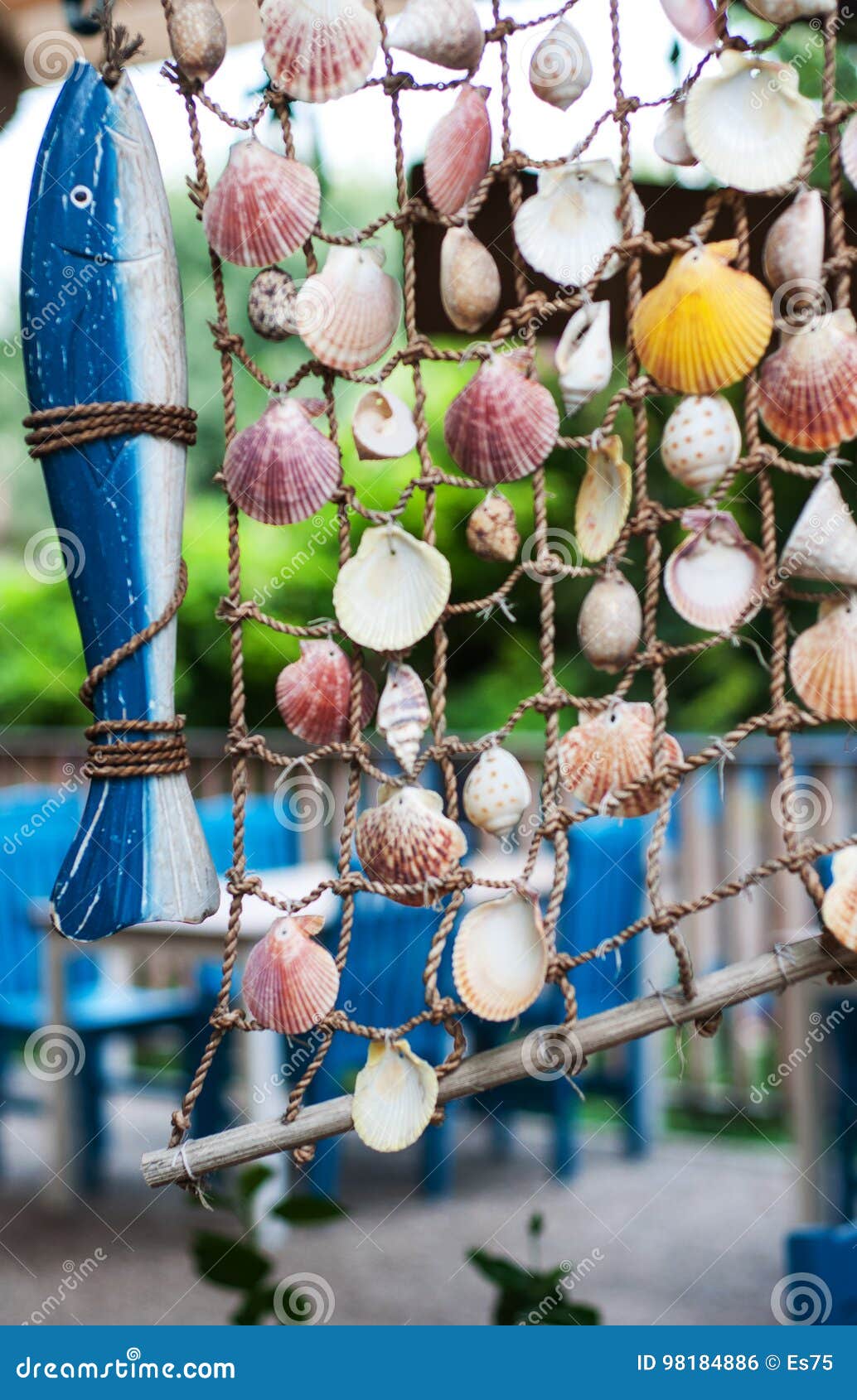 Mesh with shells stock photo. Image of background, decorative - 98184886