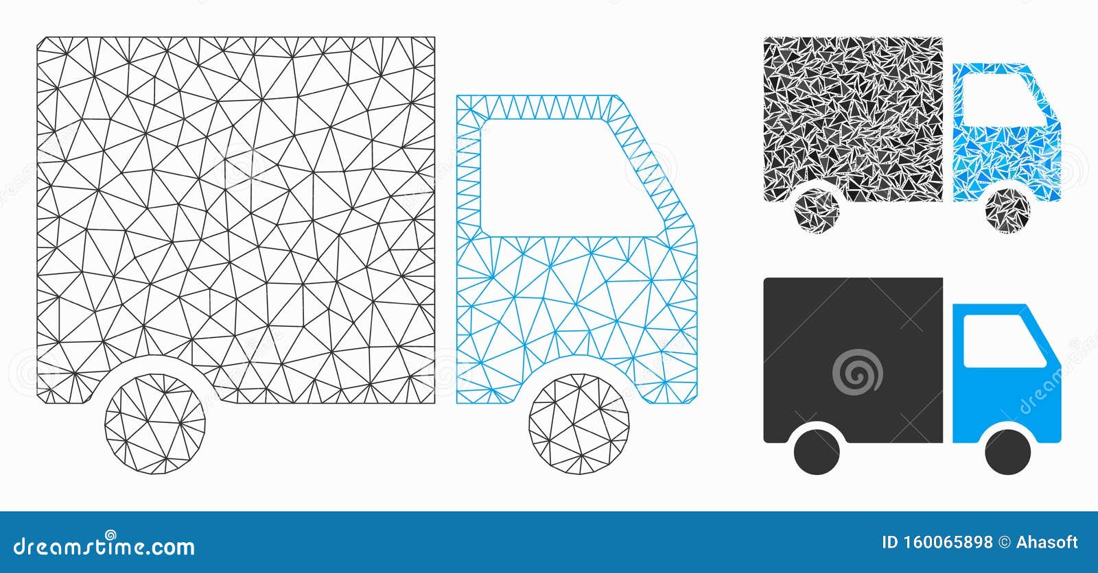 Shipment Van Vector Mesh Carcass Model and Triangle Mosaic Icon Stock ...