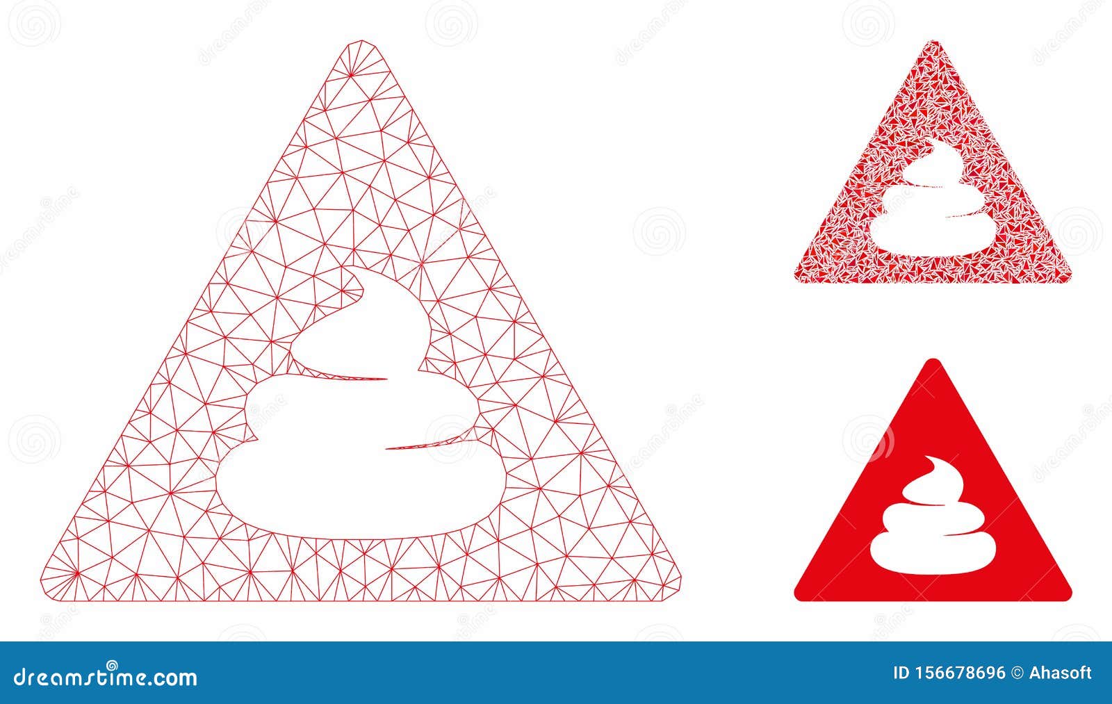 Shit Danger Vector Mesh 2D Model and Triangle Mosaic Icon Stock Vector ...