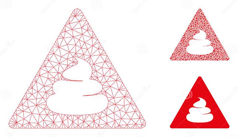 Shit Danger Vector Mesh 2D Model and Triangle Mosaic Icon Stock Vector ...
