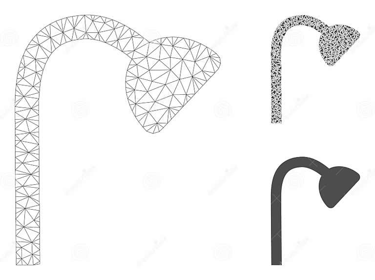 Shower Pipe Vector Mesh Wire Frame Model and Triangle Mosaic Icon Stock ...