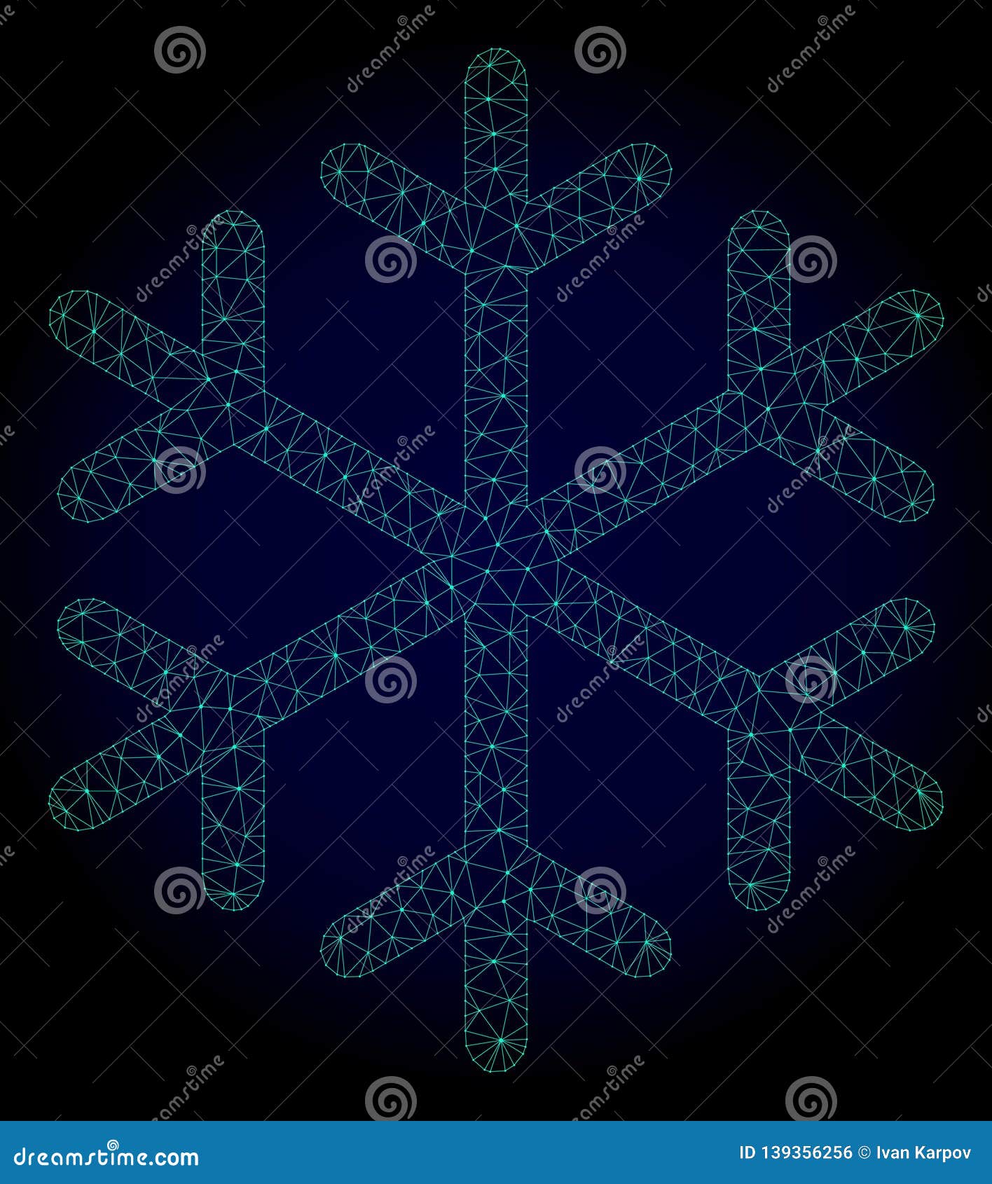 Snowflake Polygonal Frame Vector Mesh Illustration Stock Vector ...