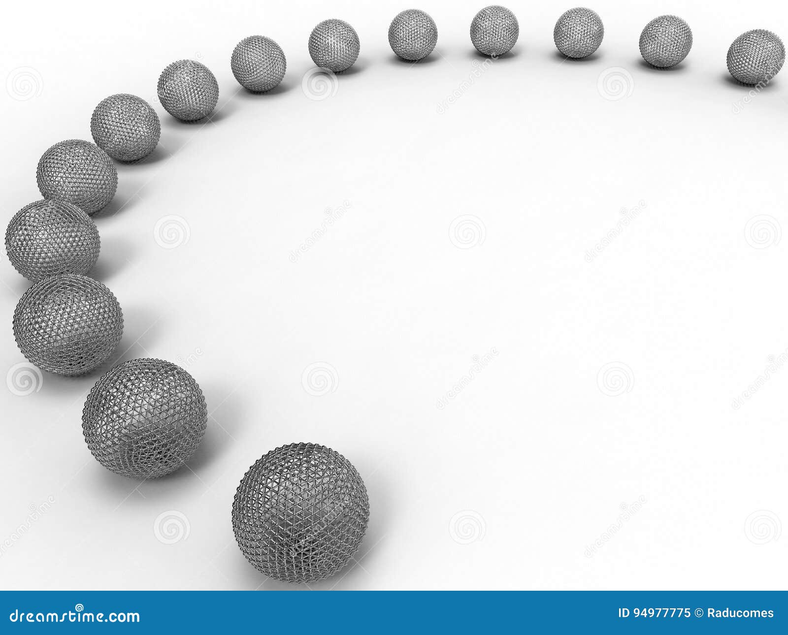 Mesh Sphere Arranged in a Spline Stock Illustration - Illustration of ...