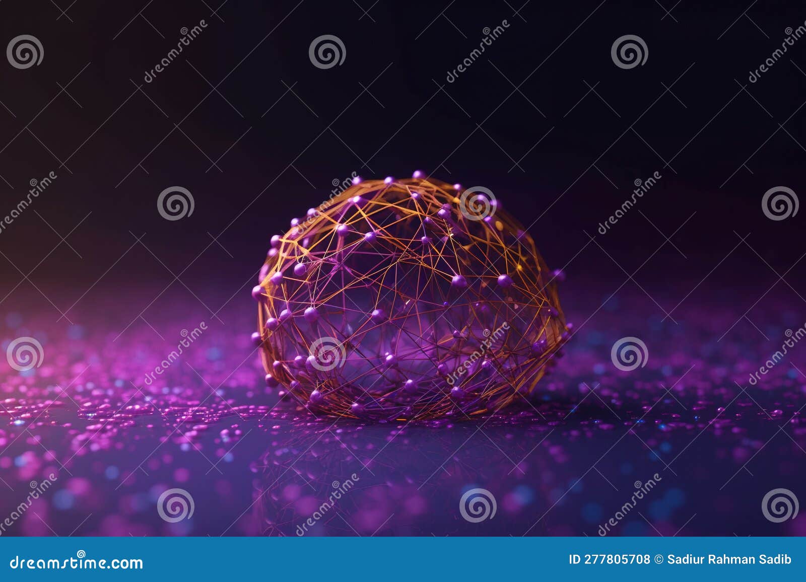 Mesh of Spherical Particles with Varying Colours Abstract Background ...