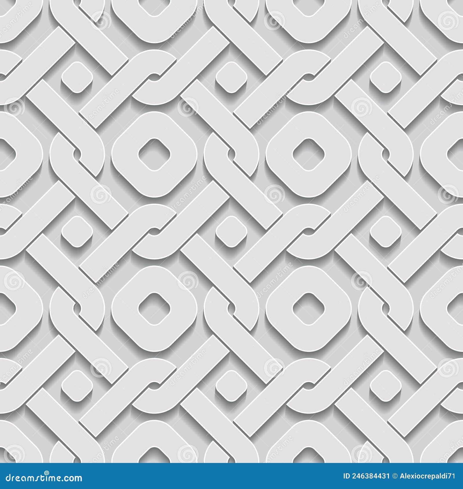 Interlocking White Squares Seamless Pattern. Vector Illustration. Stock Vector - Illustration of ...