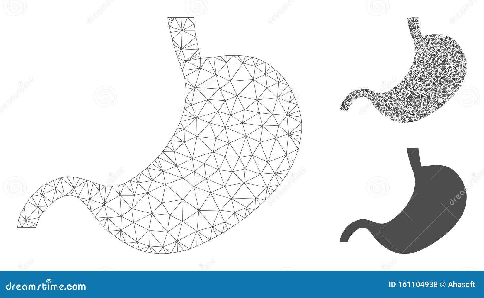Stomach Vector Mesh Carcass Model and Triangle Mosaic Icon Stock Vector ...