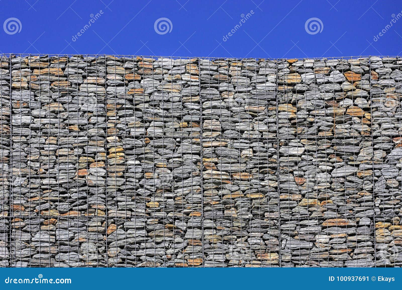 Mesh Stone Wall and Sky in the Background Stock Image - Image of filled ...