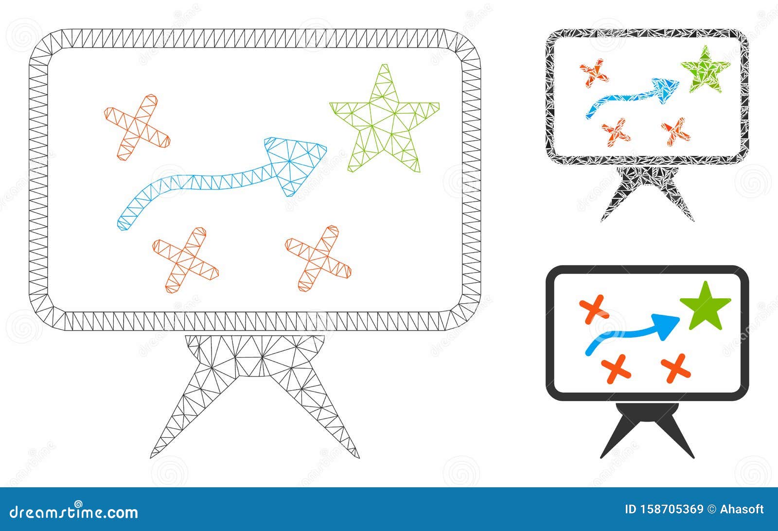 Strategy Vector Mesh Network Model and Triangle Mosaic Icon Stock ...