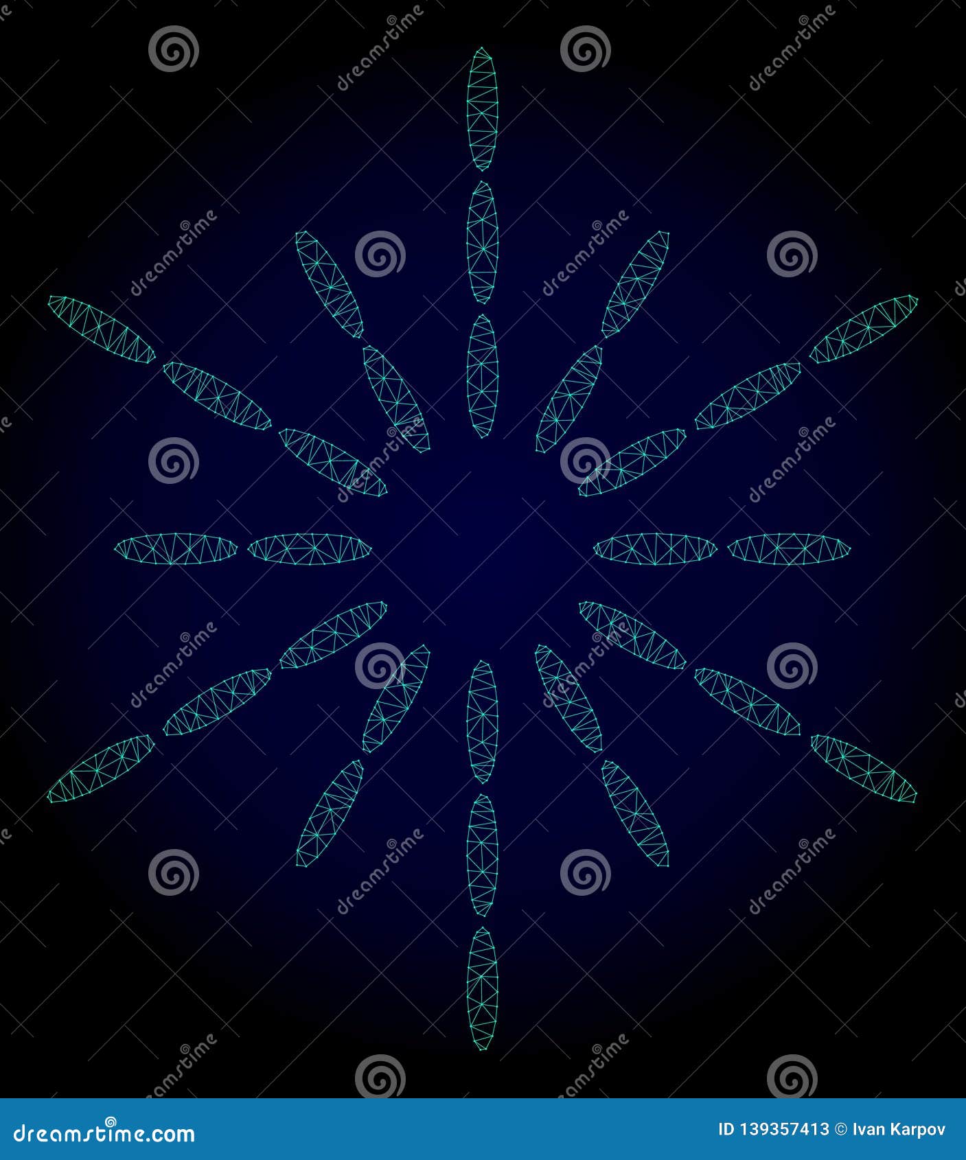 Sun Rays Polygonal Frame Vector Mesh Illustration Stock Vector ...