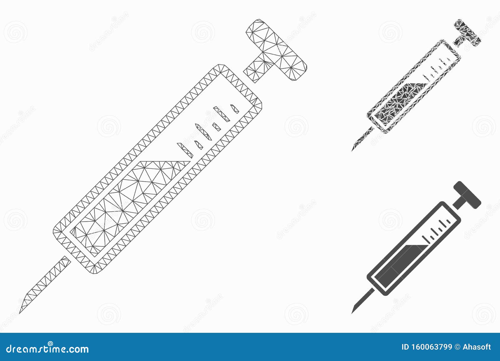 Syringe Vector Mesh Carcass Model and Triangle Mosaic Icon Stock Vector ...