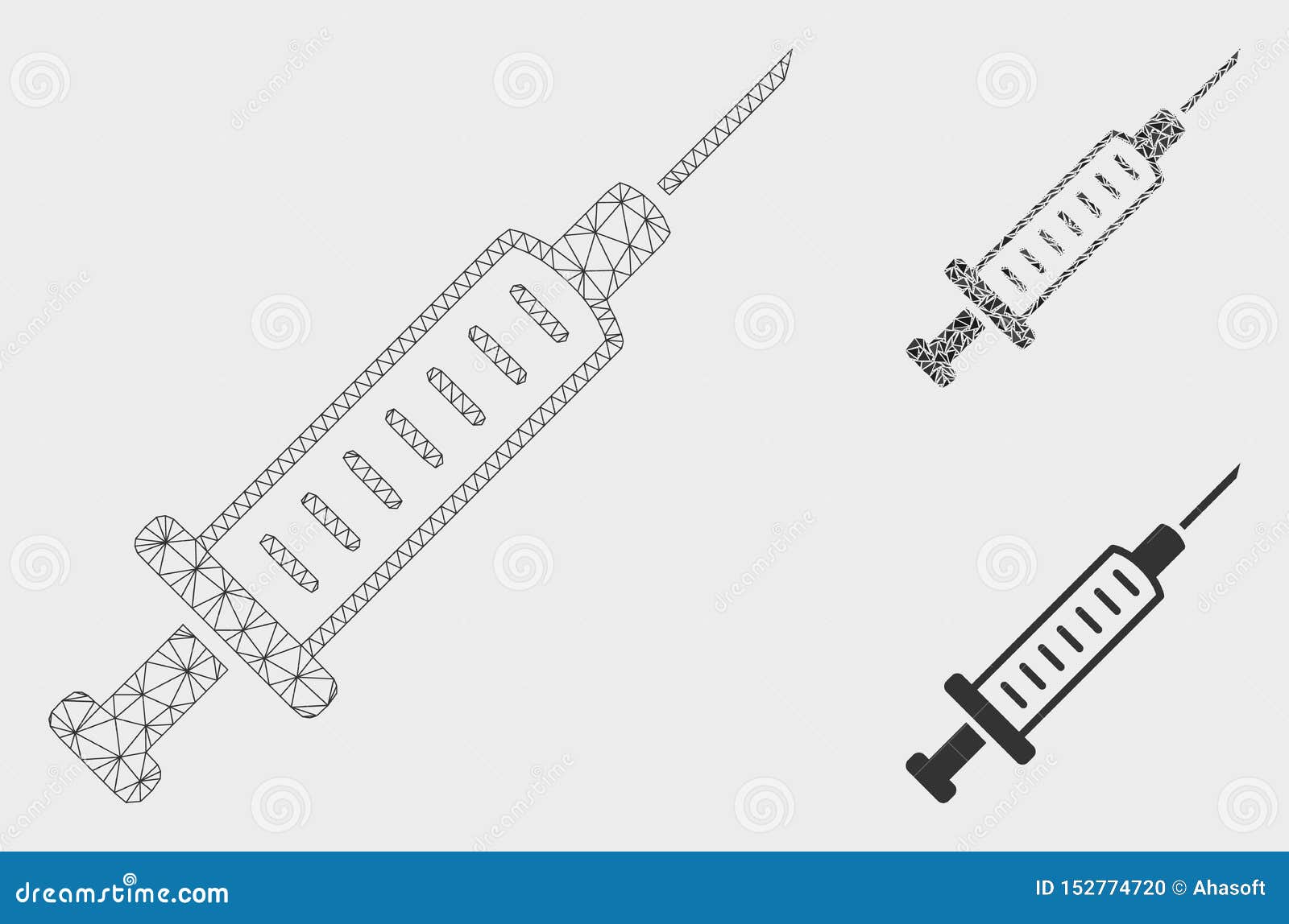 Syringe Vector Mesh 2D Model and Triangle Mosaic Icon Stock Vector ...