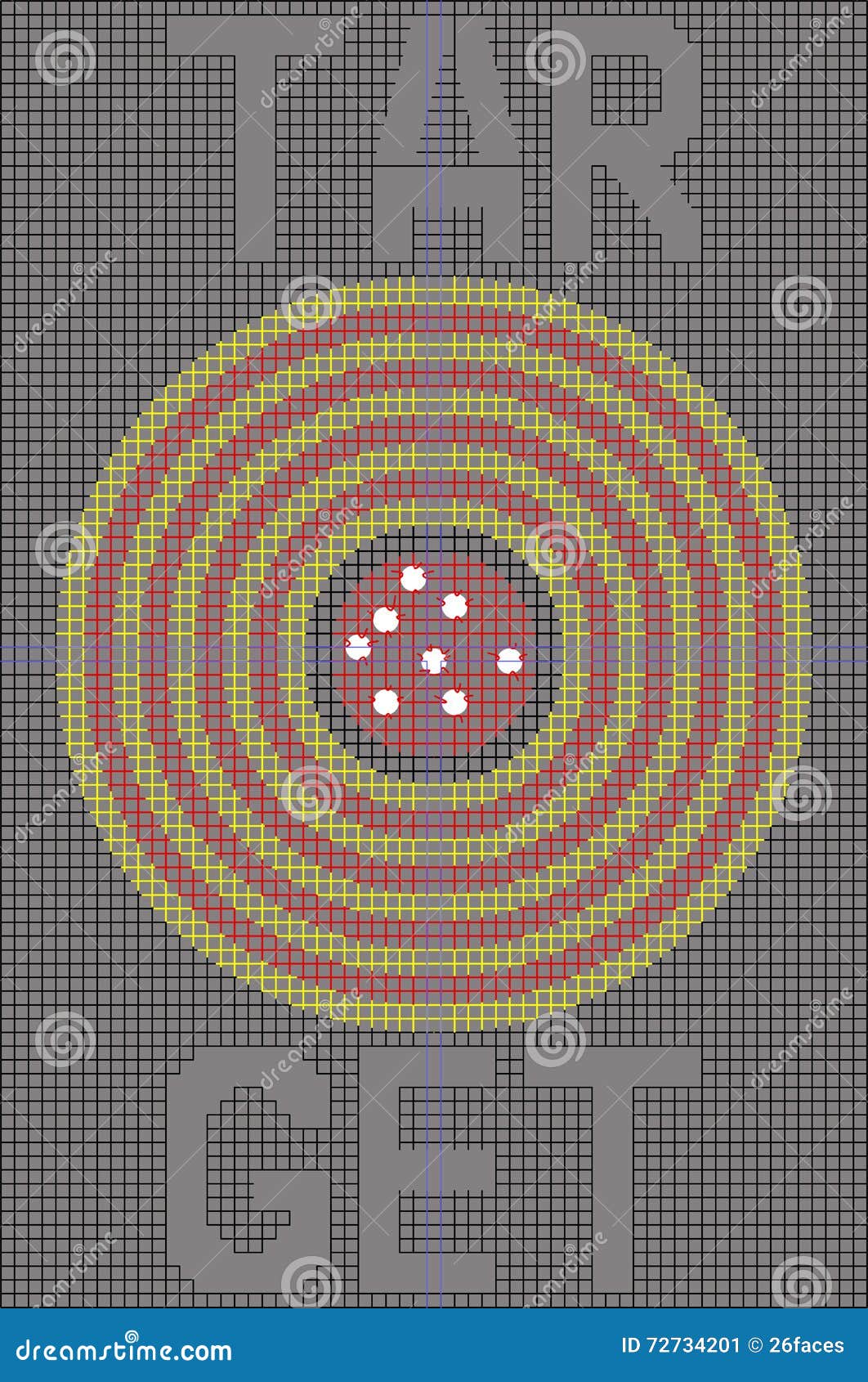 Mesh with Target Pattern on Noir Grey Background Illustration de ...