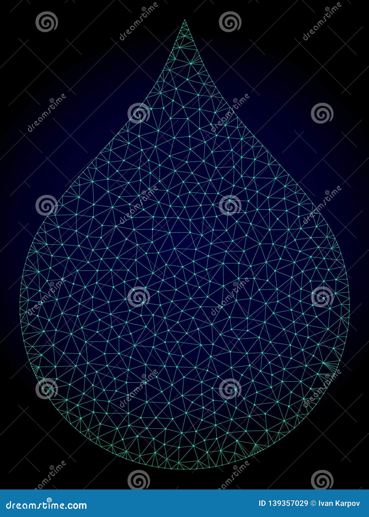 Tear Drop Polygonal Frame Vector Mesh Illustration Stock Vector ...