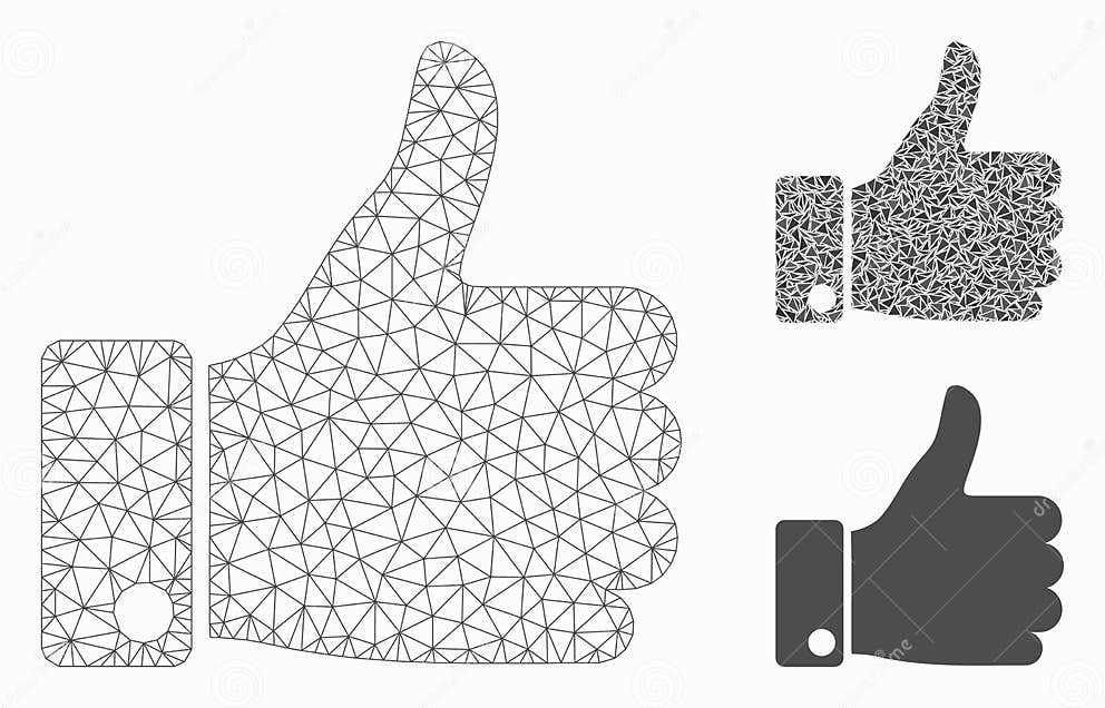 Thumb Up Vector Mesh Network Model and Triangle Mosaic Icon Stock ...