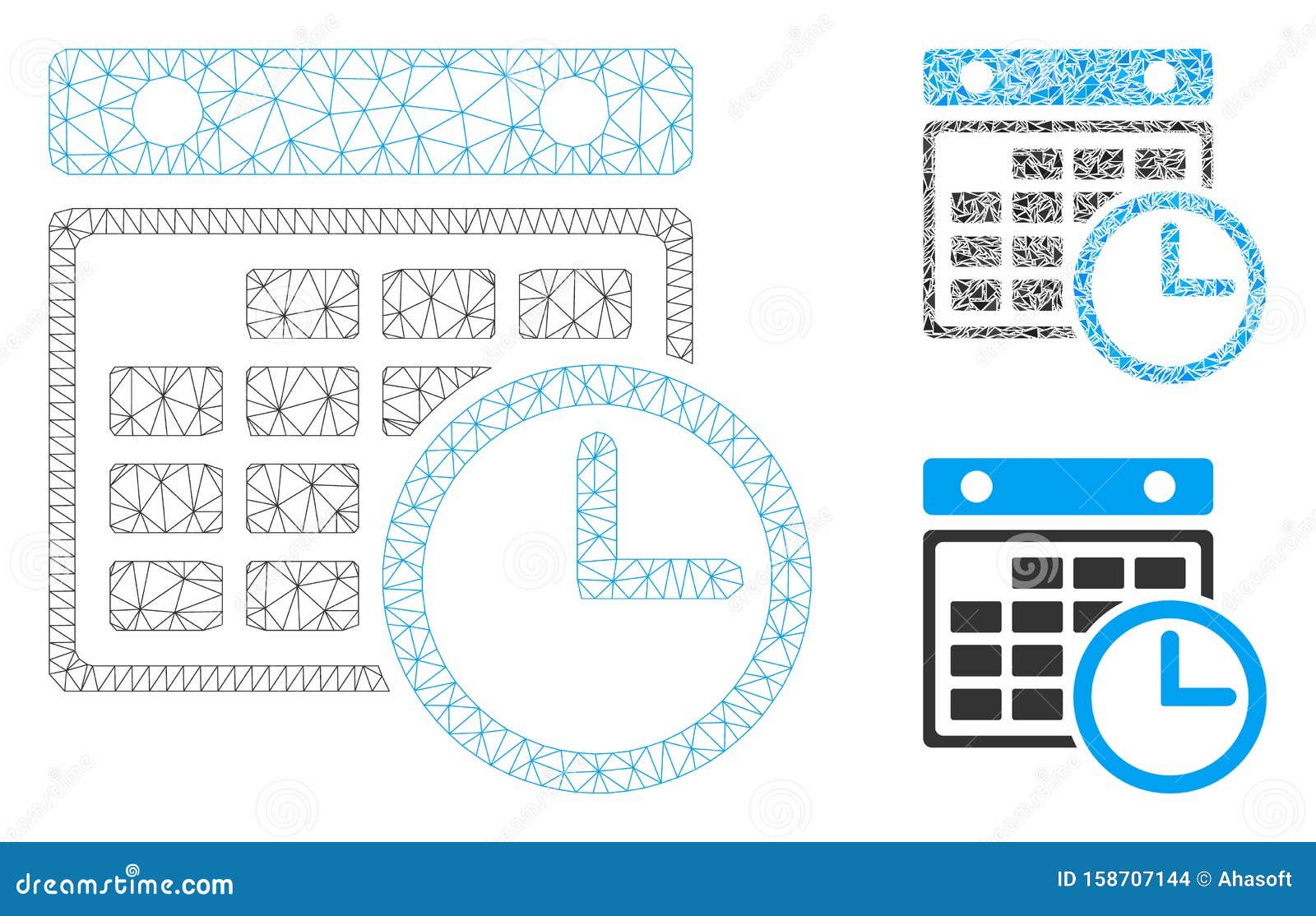 Timetable Vector Mesh 2D Model and Triangle Mosaic Icon Stock Vector ...