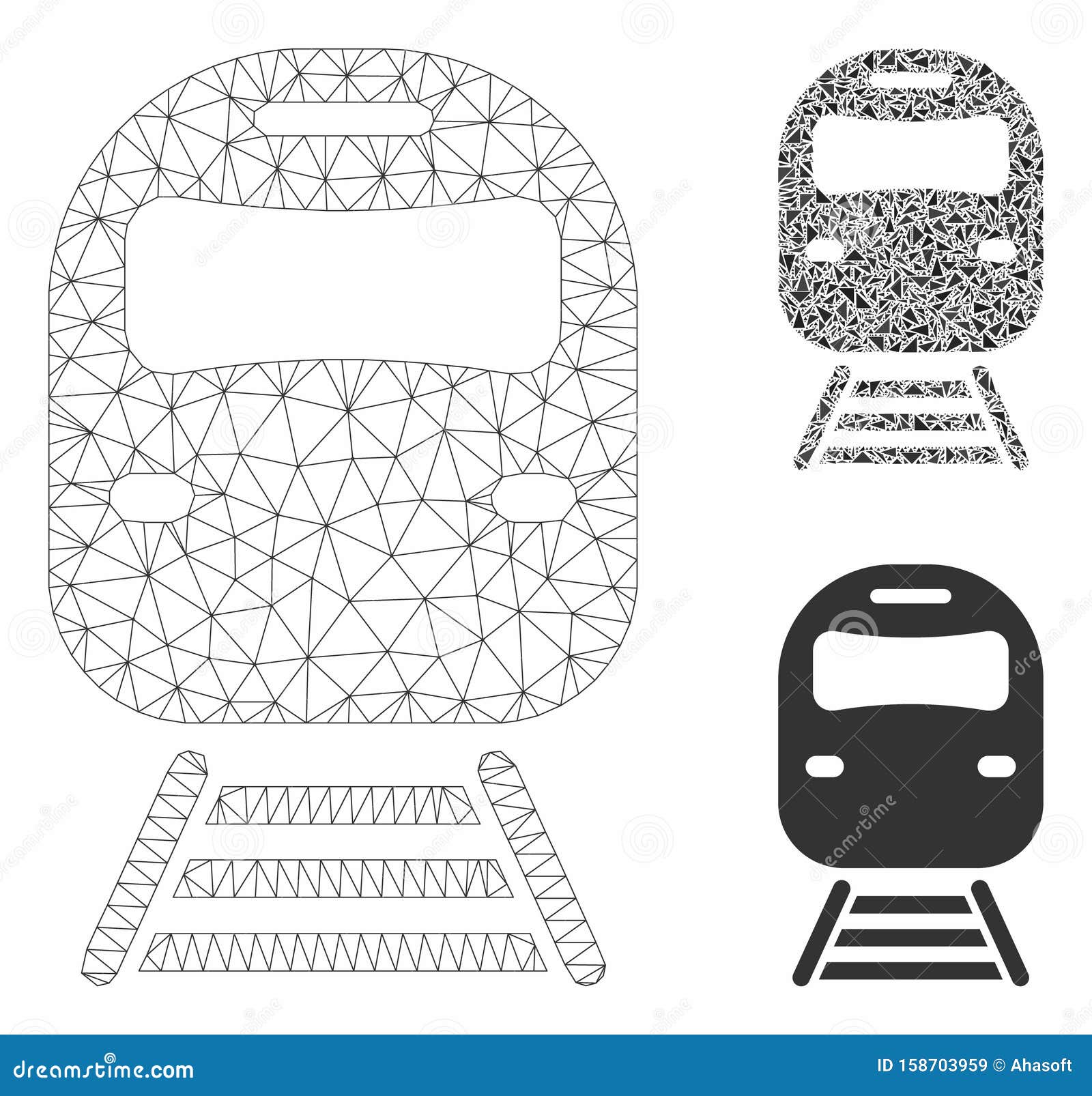 Train Vector Mesh 2D Model and Triangle Mosaic Icon Stock Vector ...