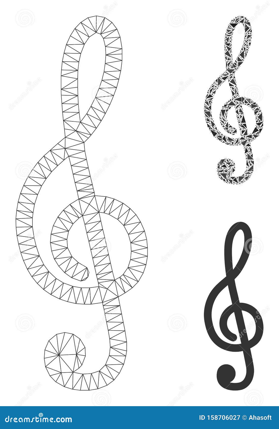 Cat And G Clef Combination Symbol On Isolated Background Vector ...