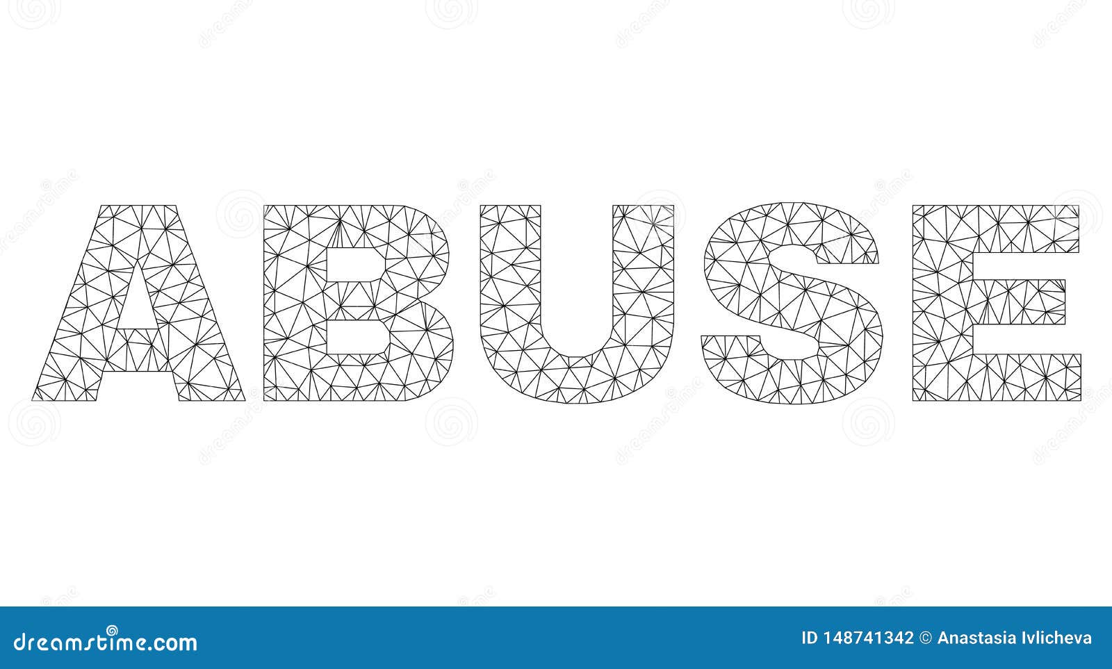 Polygonal Wire Frame ABUSE Text Label Stock Vector - Illustration of ...