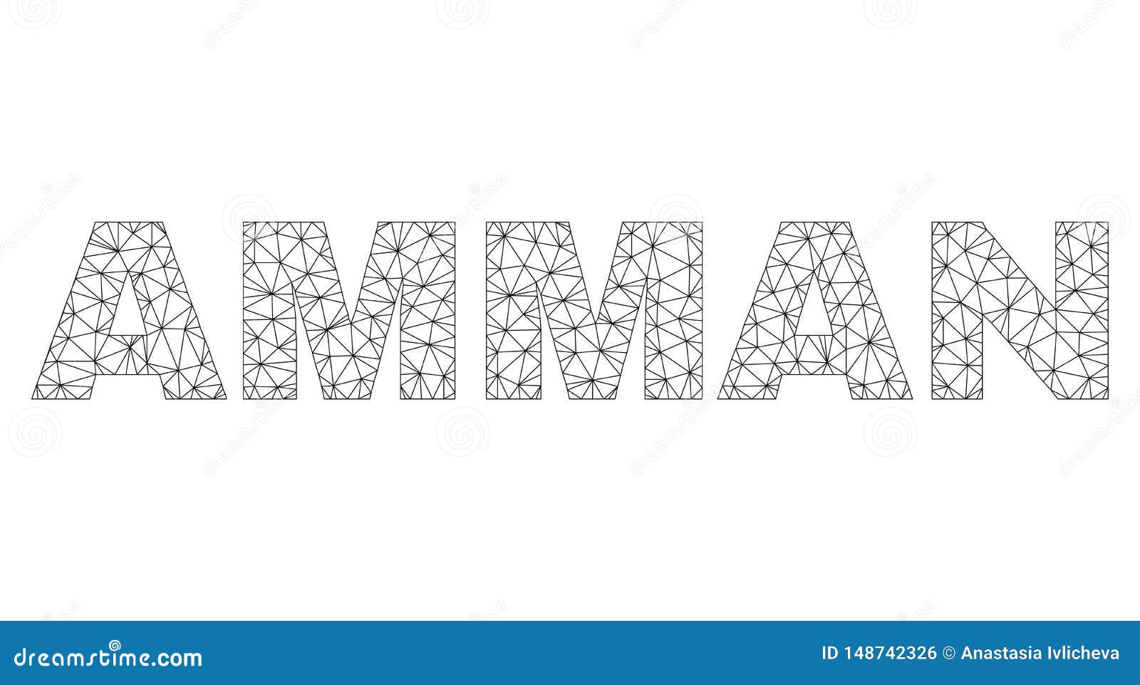 Polygonal 2D AMMAN Text Label Stock Vector - Illustration of polygon ...