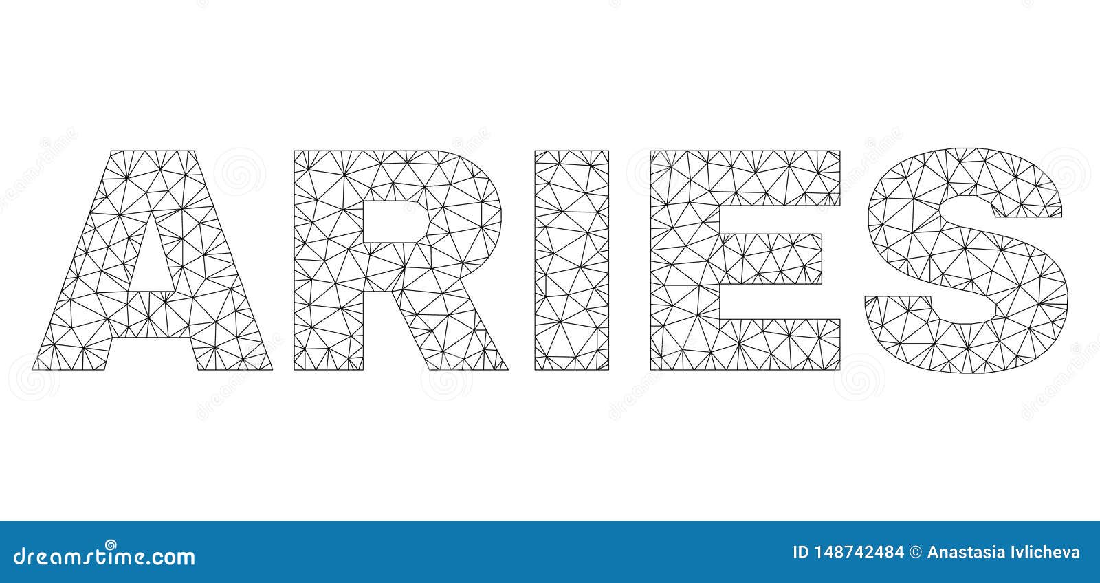 Polygonal 2D ARIES Text Tag Stock Vector - Illustration of polygonal ...