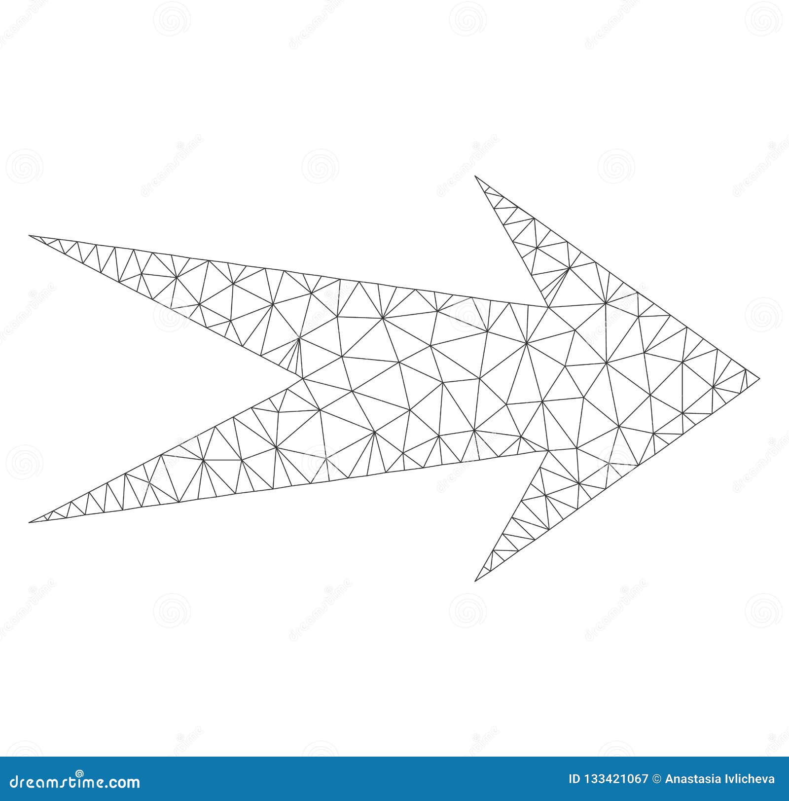 Mesh Vector Arrow Right Icon Stock Vector - Illustration of orientation ...