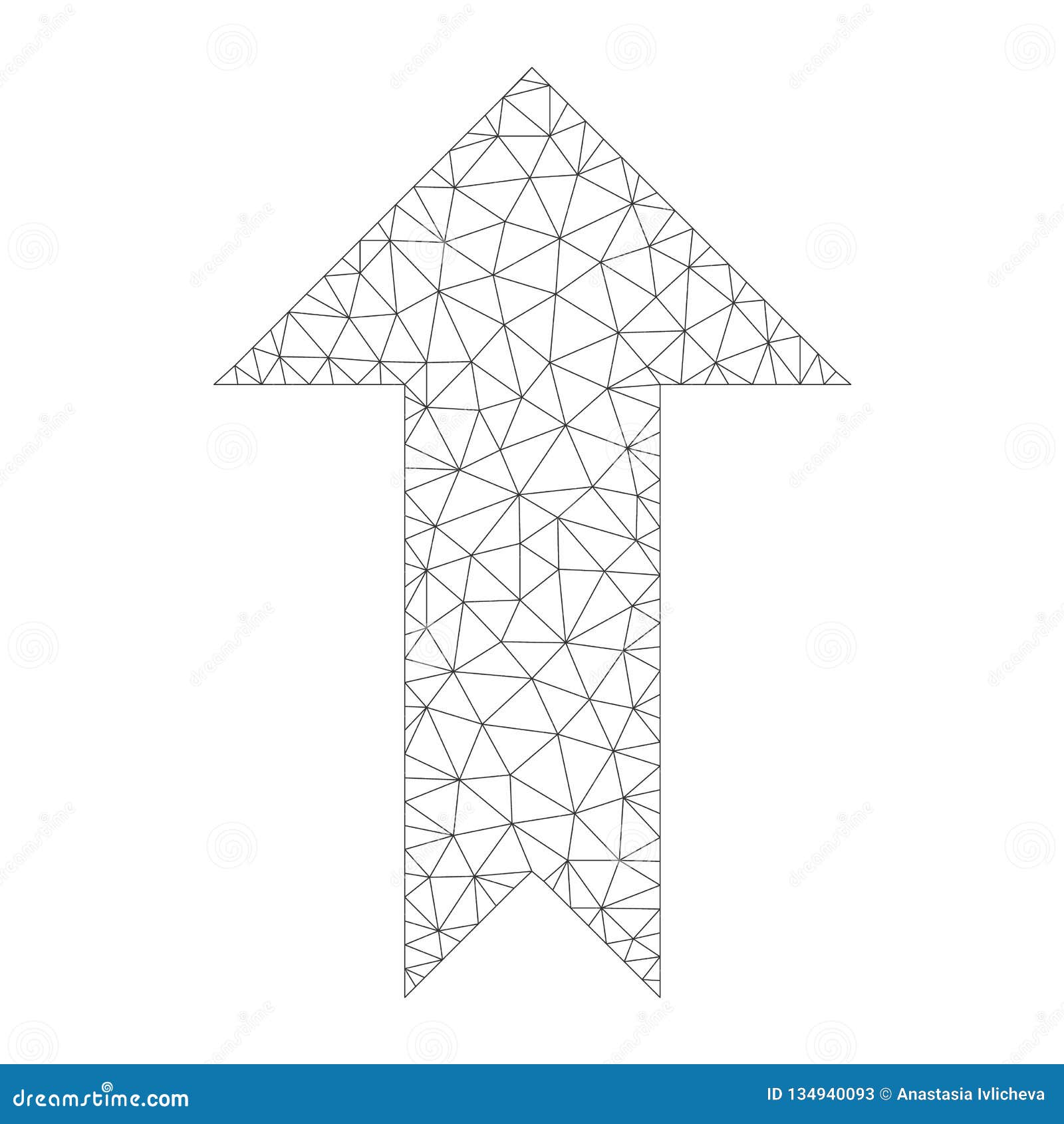 Mesh Vector Arrow Up Icon stock vector. Illustration of modeling ...