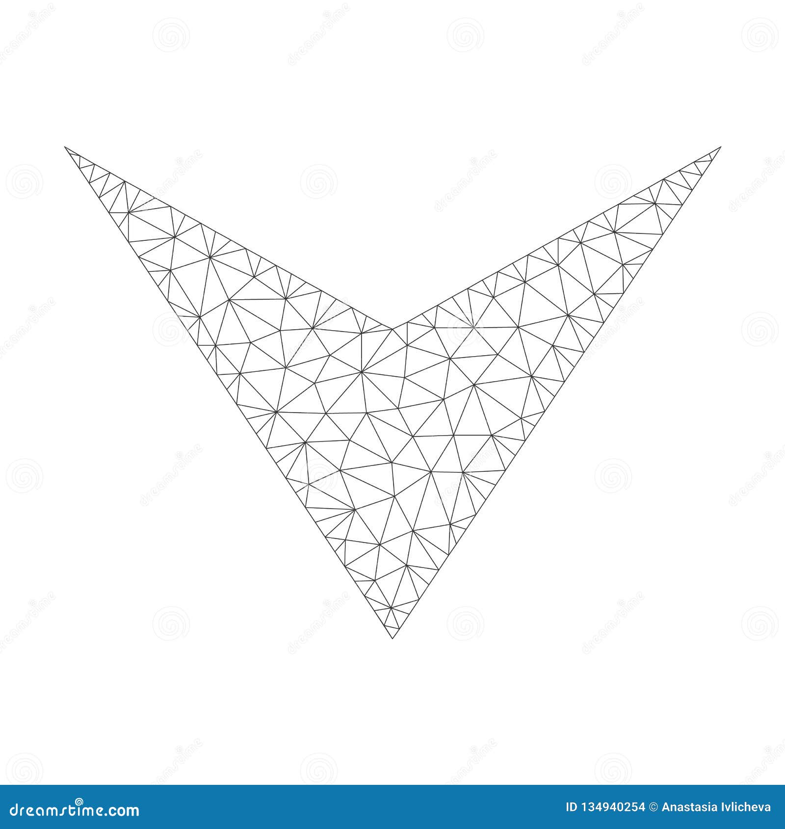 Mesh Vector Arrowhead Down Icon Stock Vector - Illustration of element ...