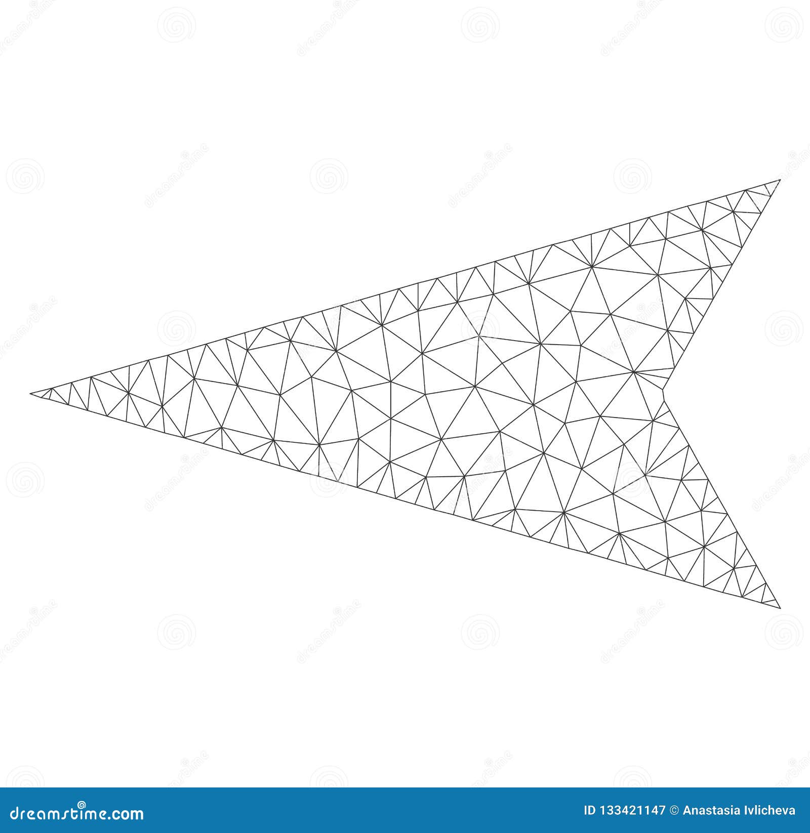 Mesh Vector Arrowhead Left Icon Stock Vector - Illustration of grey ...