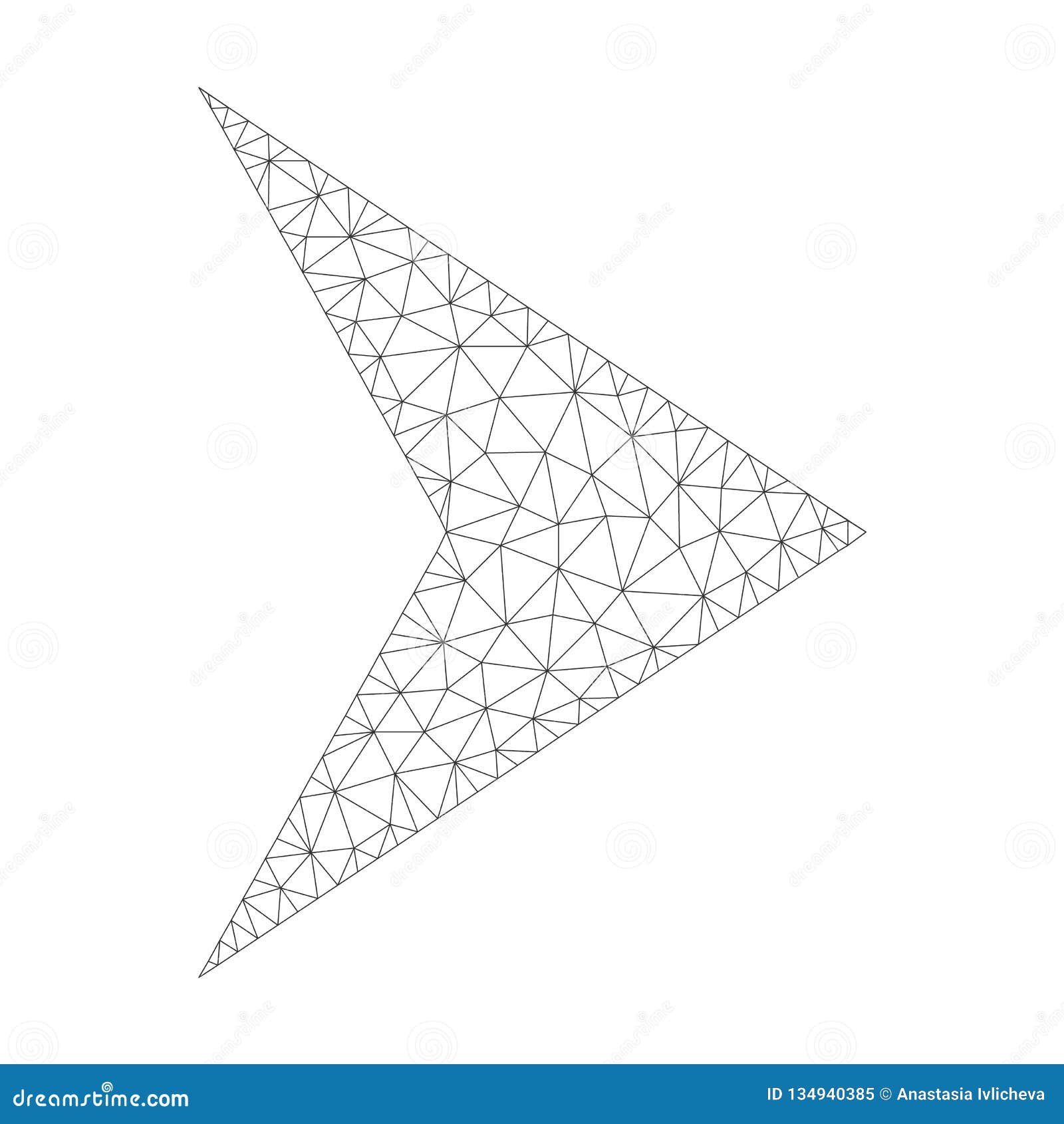 Mesh Vector Arrowhead Right Icon Stock Vector - Illustration of ...