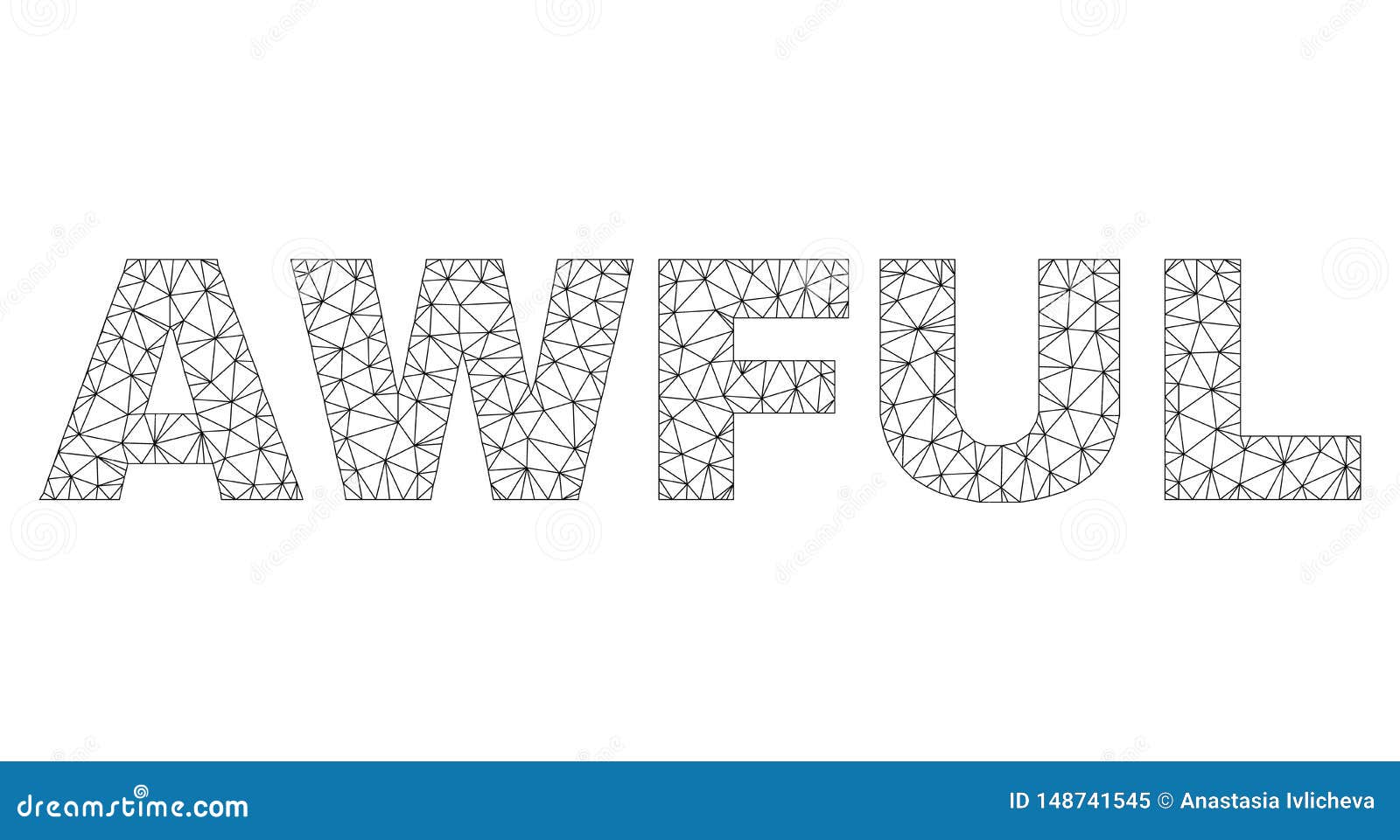 Polygonal Wire Frame AWFUL Text Caption Stock Vector - Illustration of ...