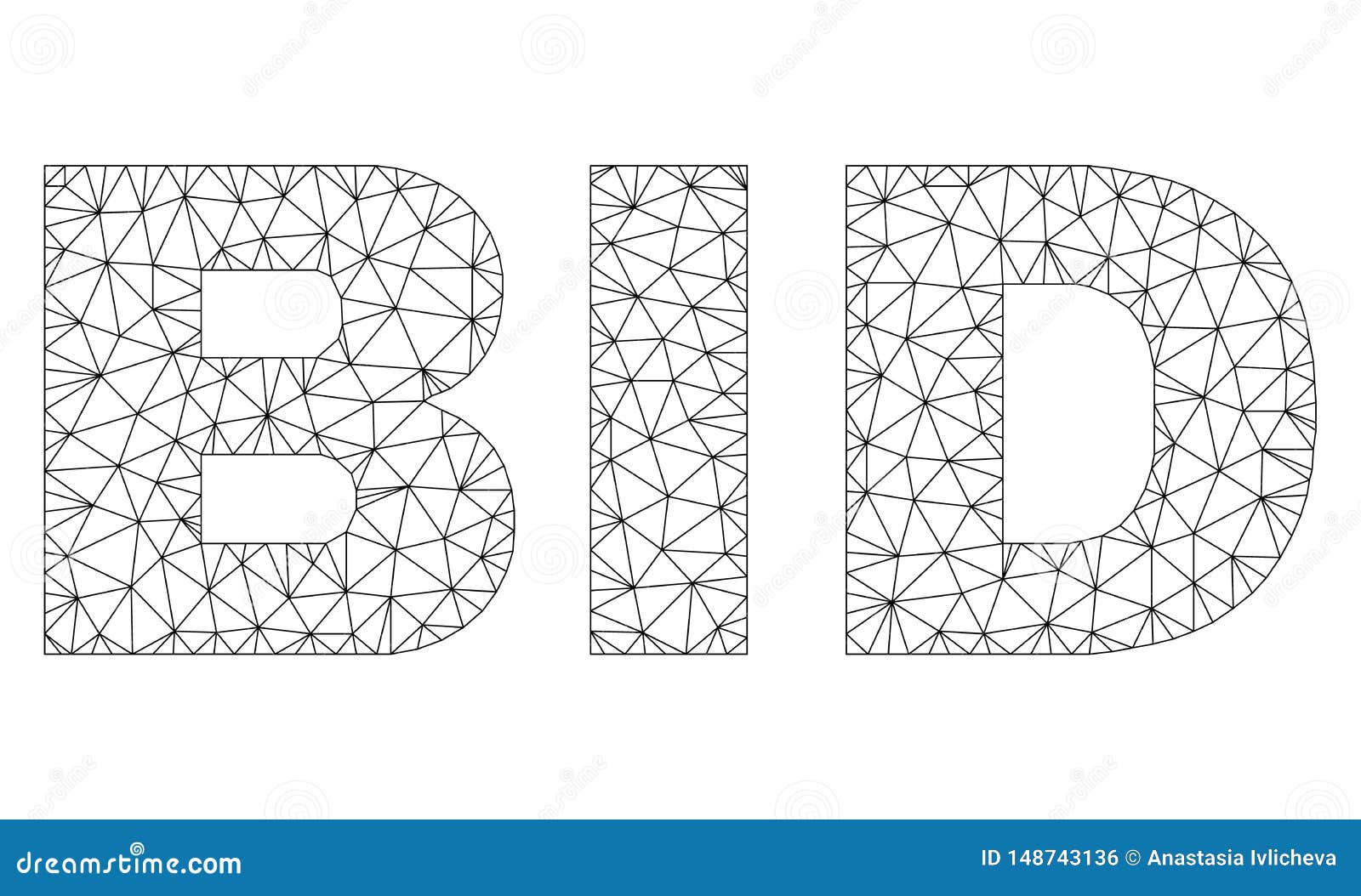 Polygonal Mesh BID Text Label Stock Vector - Illustration of organized ...