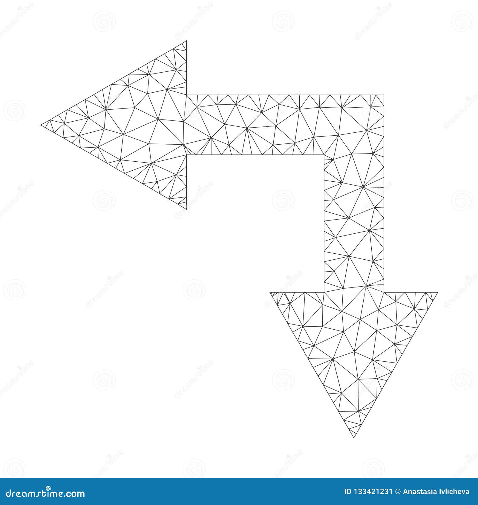 Mesh Vector Bifurcation Arrow Left Down Icon Stock Vector ... Mesh Vector Bifurcation Arrow Left Down Icon Stock Vector ...