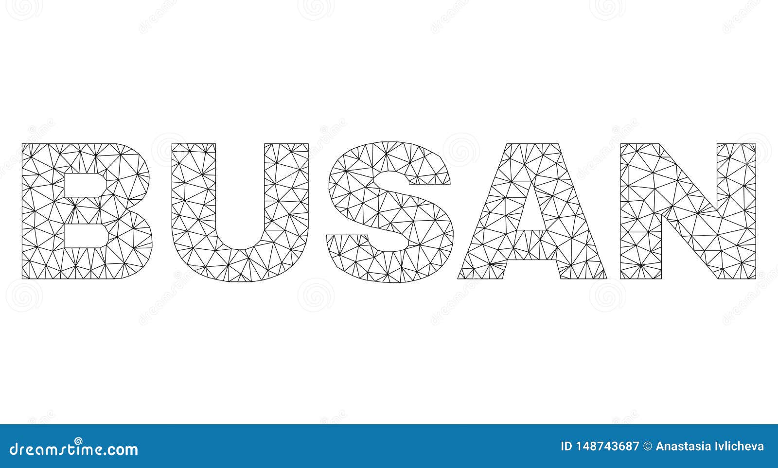 Polygonal 2D BUSAN Text Label Stock Vector - Illustration of ...
