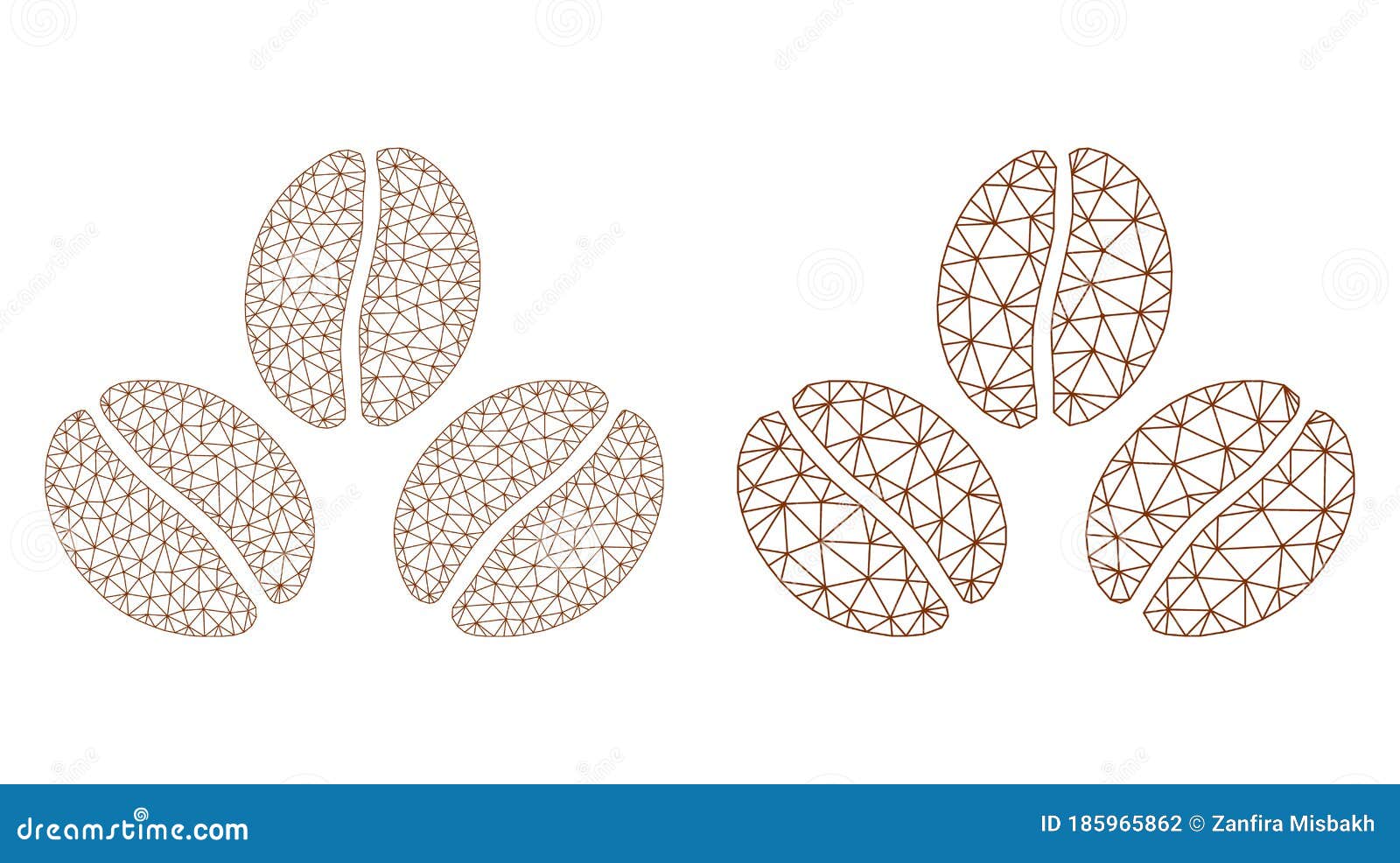 Cacao Beans Icon - Vector Triangle Mesh Stock Vector - Illustration of ...