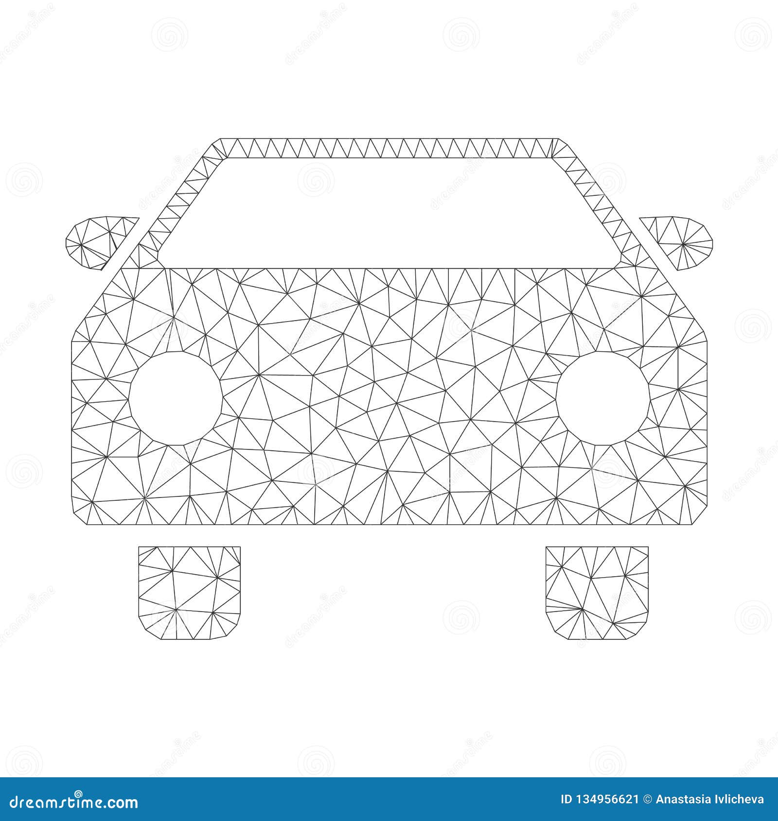 Mesh Vector Car Icon stock vector. Illustration of organized - 134956621