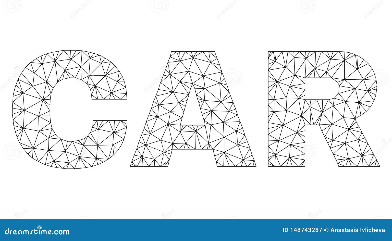 Polygonal Wire Frame CAR Text Label Stock Vector - Illustration of ...