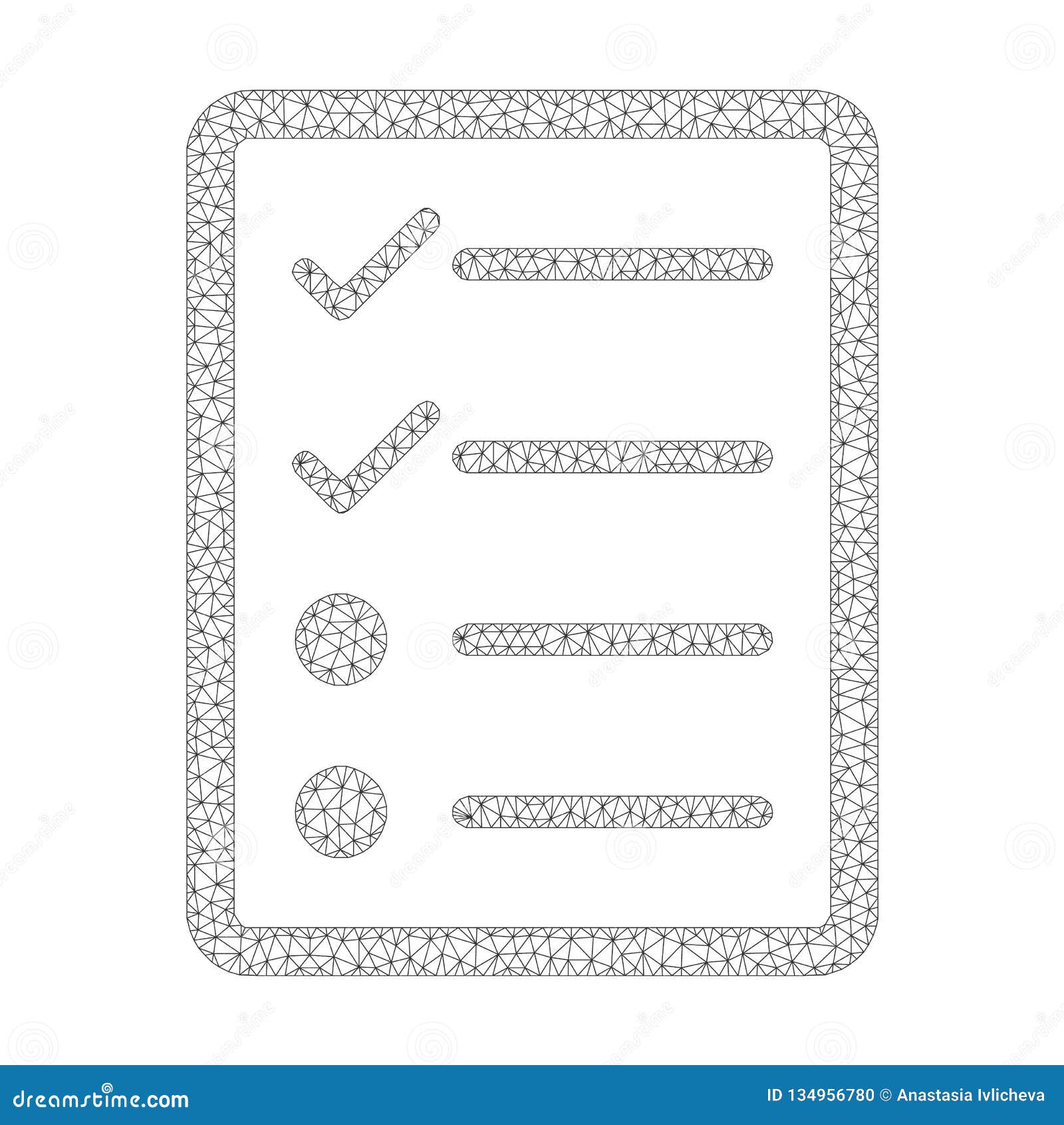 Mesh Vector Checklist Page Icon Stock Vector - Illustration of ...