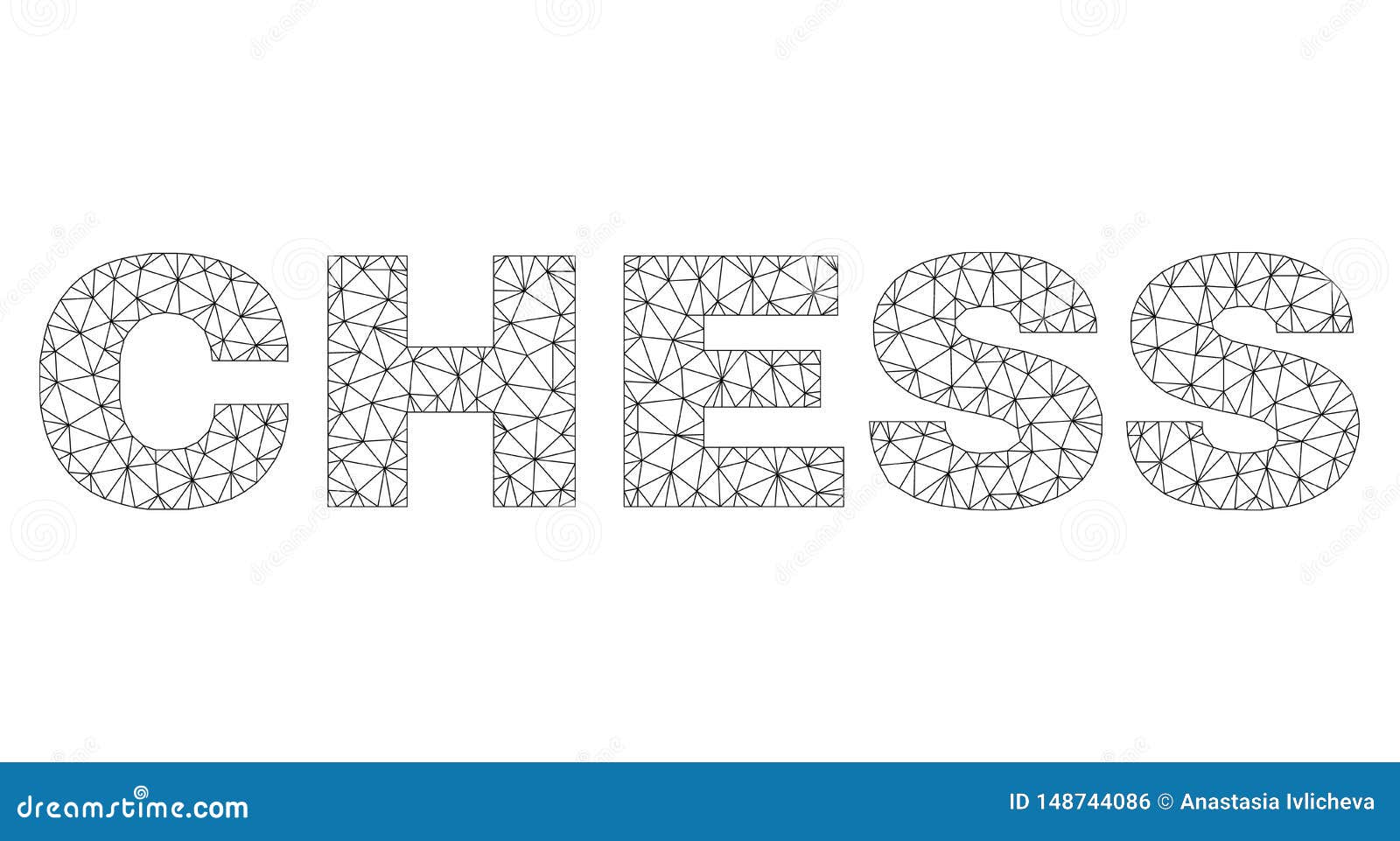 Polygonal Wire Frame CHESS Text Label Stock Vector - Illustration of ...