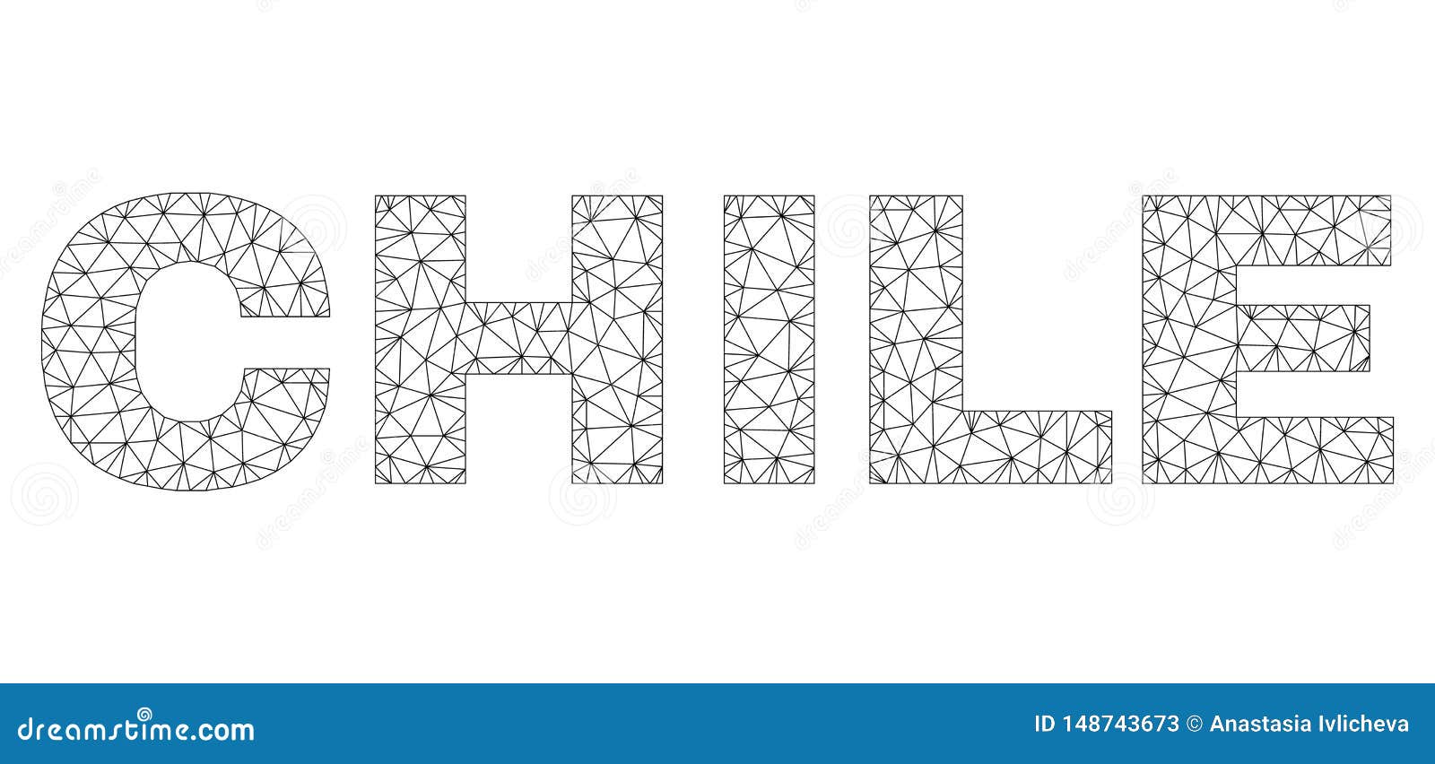 Polygonal Wire Frame CHILE Text Label Stock Vector - Illustration of ...