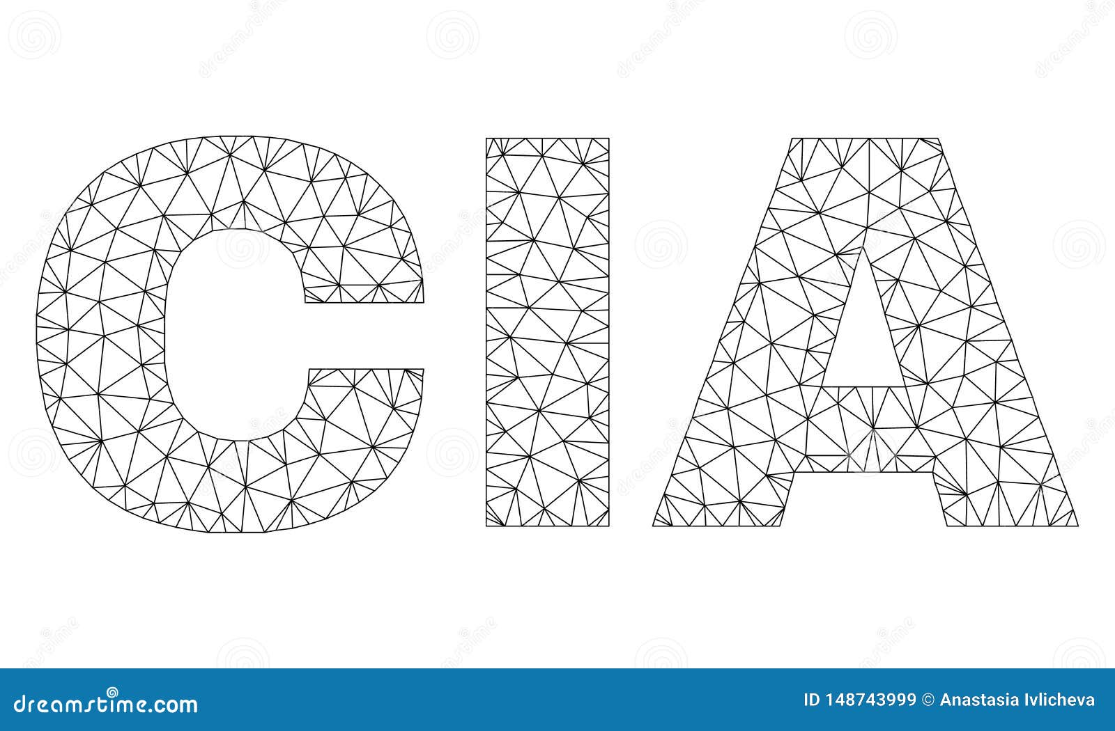 Polygonal Mesh CIA Text Caption Stock Vector - Illustration of ...