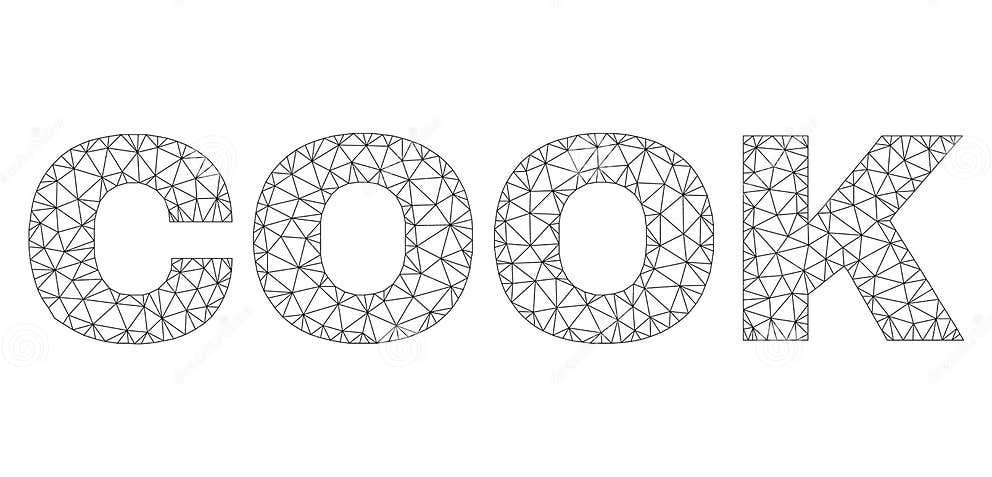 Polygonal 2D COOK Text Tag stock vector. Illustration of composition ...