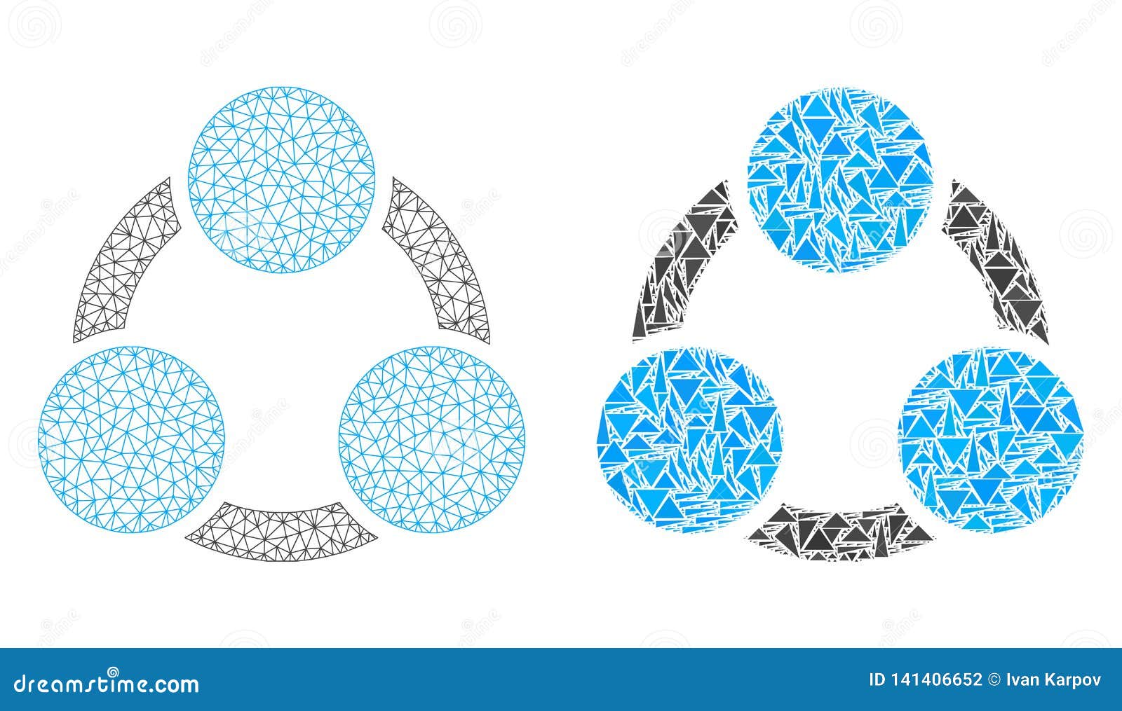 Polygonal Network Mesh Cooperation and Mosaic Icon Stock Vector ...