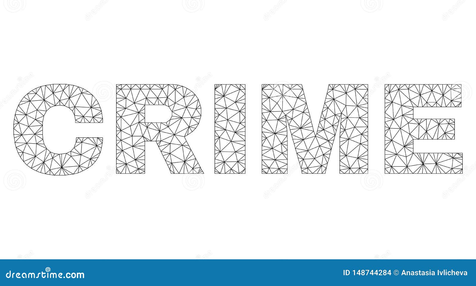 Polygonal Mesh CRIME Text Caption Stock Vector - Illustration of ...